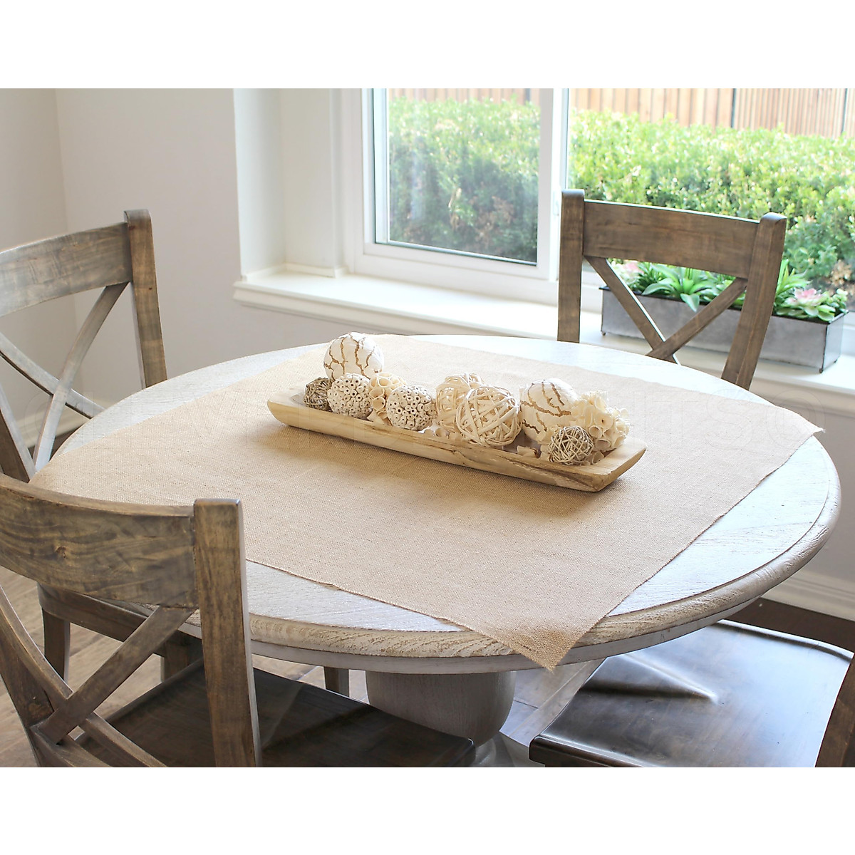 CleverDelights 36 Inch Burlap Squares - 4 Pack - Premium Jute Burlap Fabric - Finished Edges - 36" x 36"