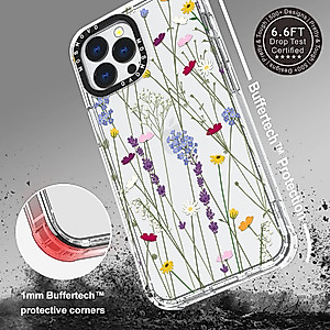 MOSNOVO Case for iPhone 13 Pro Max, [Buffertech 6.6ft Military-Grade Drop Protection] [Anti Peel Off Tech] Clear TPU Bumper Phone Case Cover Design - Floral Garden