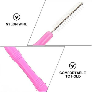 40pcs Interdental Picks Dental Brush Picks Dental Floss Interdental Cleaners 0.7mm Pink Floss Picks,Floss for Braces