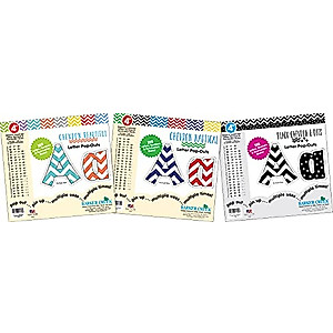 Barker Creek Letter Pop-Out Set of 3, 4" Chevron, Mixed-Design, 255 Upper and Lowercase Letters, Numbers, and Punctuation Marks in Each of 3 Designs, 765 Characters Total (4303)