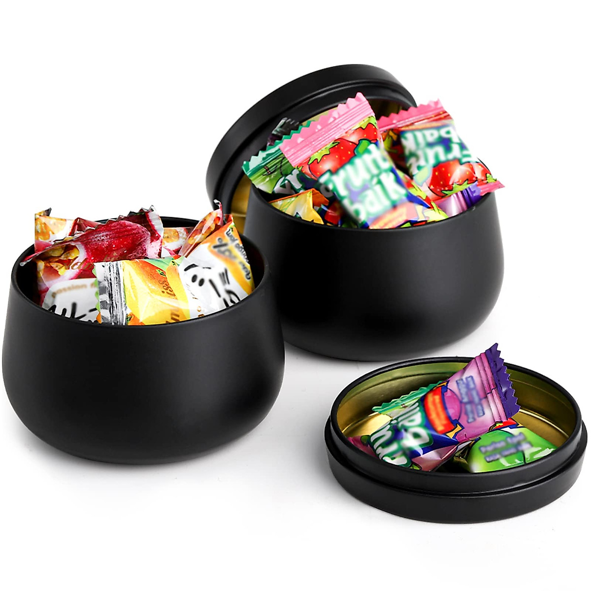 Lyellfe 24 Pack Candle Tins, 4 Oz Black Candle Jars with Lid, Empty Candle Holder Container Bulk for Candle Line, Gift, Making Candles, Storing Spice Candy