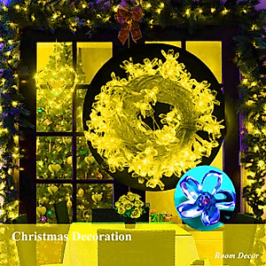 FULLBELL Fairy Lights Christmas Decorations Flower String Lights Home Decor 33 Feets 100 LED Memory Indoor Outdoor String Lights Fairy Lights Fairy Lights for Bedroom(Warm White)