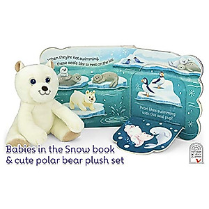 Babies in the Snow Gift Set: Includes Lift-A-Flap Board Book and Cuddly Plush Toy Friend for Birthdays, Baby Showers, Christmas and Easter Basket Stuffers Ages 0 - 4