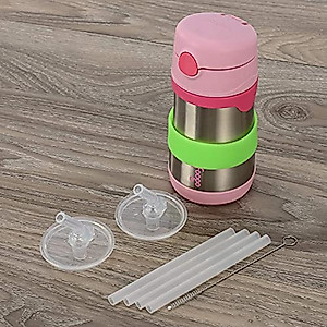 Greant 2 PCS Replacement Straws compatible with THERMOS FOOGO 10 OZ Bottles (Model BS535), BPA-FREE Replacement Parts compatible with FOOGO 10 oz, Included 4 PCS Straws