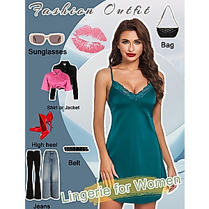 Avidlove Lingerie Set for Women silk pj sets for women satin dresses for women sexy night out Green Small