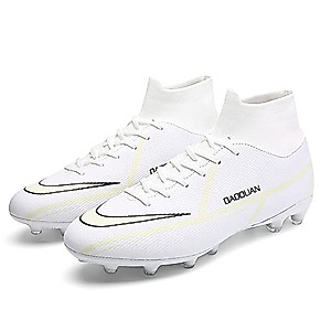 World Cup/Student Games Competition Shoes Foture 4.1 Netfit FG AG Rainbow Sports Football Shoes XX 17.2 Solidly Nailed Football Shoes (5, White, Numeric_5)