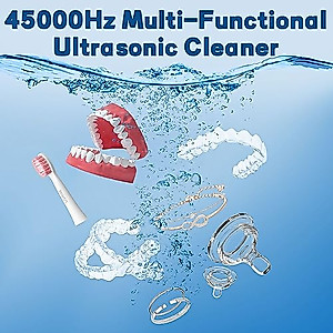 Ultrasonic Retainer Cleaner Machine,Ultrasonic UV Dental Cleaner,45kHz Ultrasonic Cleaner for Dentures,Retainer,Aligner,Night Guard,Toothbrush Heads,Dental Appliance,200ML Ultrasonic Jewelry Cleaner
