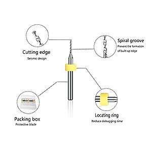 AUTIDEFY 60pcs 0.3mm-1.2mm PCB Drill Bit Tungsten Carbide Micro Drill Bits Set for Print Circuit Board Jewelry CNC Engraving,Precision Drilling for Amber Plastic Hardware