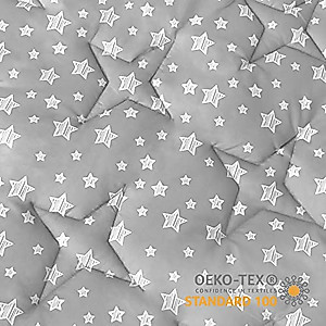 Hexagon Playpen Mat Compatible with POP 'N GO Baby Playpen, 59 Inch Hexagon Playpen Mattress Pad, Non Slip and Cushion Play Mat Grey with Star Print
