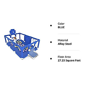 Bouncats Baby playpen, Kids Baby Ball Pit, Playpen for Babies,Indoor & Outdoor Playpen for Babies and Toddlers, Infant Safety Gates with Breath (Blue-2)