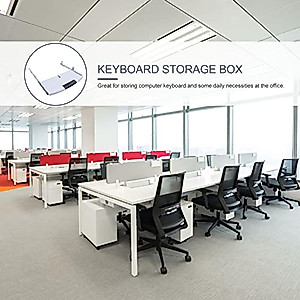 Abaodam 2 pcs computer keyboard case office drawer white office desk plastic trays storage drawers for desk keyboard stand for desk hidden keyboard shelf Miscellaneous tray corner