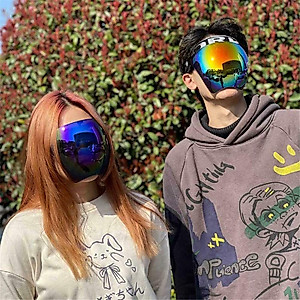 GAWYOEX Full Face Sunglasses,Oversized Polarized Tinted Face Shield,Mirrored Face Shield Anti-fog for Outdoor, Futuristic Cycling Beach for Men & Women(B)