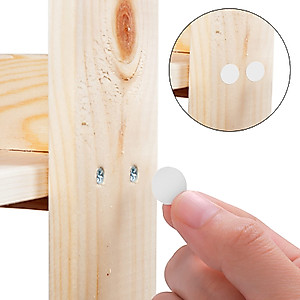 Grevosea 560 Pieces Screw Hole Stickers, 4 Sheets Self Adhesive Furniture Screw Cover Stickers White Cabinet Hole Covers Stickers Waterproof PVC Screw Covers for Wall Cabinets Desk Screws(12mm)