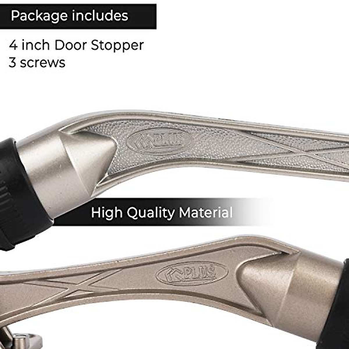 HOME&I Easy Pedal Kickdown Door Stopper,4-Inch Basic Commercial Doorstops Holder Kick Door Kickstand Height-Adjustable Rubber Foot (4 Inch-Black)