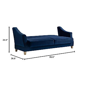 Serta Sophie Navy Velvet Convertible Sofa
