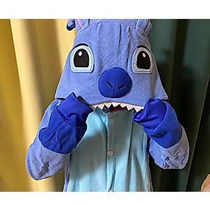 Halloween Animal onesie pajamas for adults stitch onesie cosplay costume homewear Blue, S
