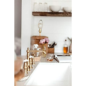 Kingston Brass KS7277PXBS English Country 8" Bridge Kitchen Faucet with Sprayer, Brushed Brass