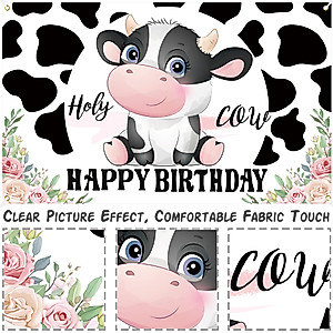 Cow Birthday Party Decoration Holy Cow Backdrop Decorations Cow Birthday Party Supplies Cow Themed Birthday Party Backdrop Decorations for Farm Animals Theme Party Baby Shower Supplies