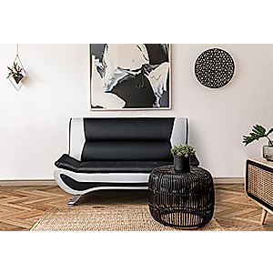 Lexicon Rohn Living Room Loveseat, Black/White