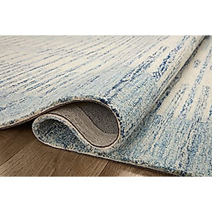 Loloi Chris Loves Julia Chris Collection CHR-01 Ivory/Denim 3'-6'' x 5'-6'', .50" Pile Height, Accent Rug