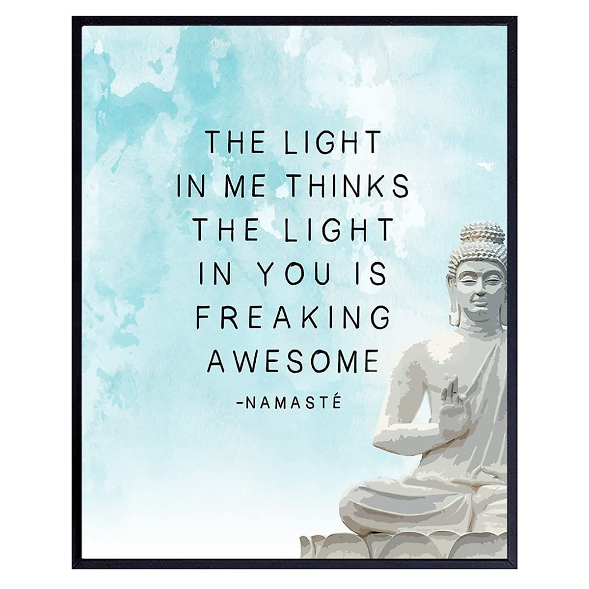 Zen Decor - Buddha Wall Art for Spa or Yoga Studio - Spiritual Meditation Gift for New Age Buddhist, Buddhism Fan - Wall Decoration for Living Room, Bathroom, Bedroom - 8x10 UNFRAMED Poster Print