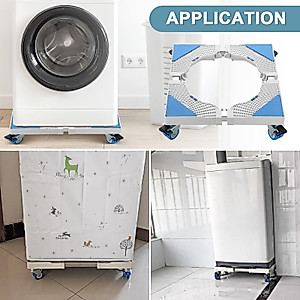 MAOPINER Multi-Functional Furniture Dolly Roller Base Adjustable Movable Base Refrigerator Stand for Washing Machine Refrigerator and Dryer (8 wheels)
