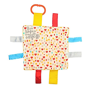 Baby Jack & Co 8x8” Kindness Confetti Lovey Tag Toys for Babies - Baby Crinkle Toys - Crinkle Toys for Baby - Soft & Safe - Learn Shapes & Colors - Ideal Baby Toy - BPA Free w/Stroller Clip