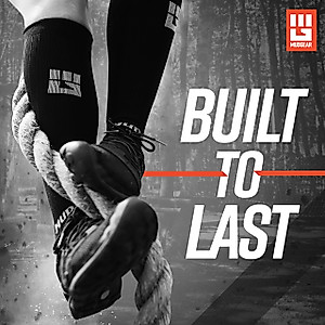 MudGear Compression Socks - Graduated Compression Socks for Women & Men for Sport, Running, Flight, Pregnancy, Circulation and Recovery - Black/Gray Large Long Compression Socks with 15-20 mmhg