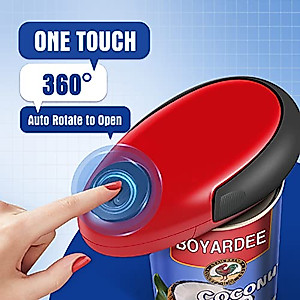 One-touch Electric Can Opener, Automatic Can Opener Smooth Edge Food-Safe for Almost All Can Sizes, Battery Operated Electric Can Openers for Kitchen Best Kitchen Gadgets for Seniors and Arthritic