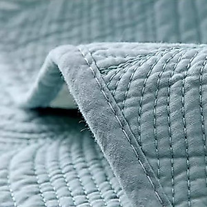 LIANGLAOI Couch Sofa Cover for 1 2 3 4 Seater,Solid Color Cotton Quilted Non-Slip Sectional Couch Covers Sofa Slipcover for Dogs,Children,Pets Furniture Protector-Blue,1pc-70x120cm