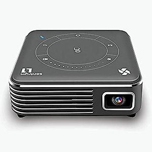 Sentrym L1 Ultra Mini 3D Portable Projector, Android 9.0, Bluetooth 5.0, Dual Band Wi-Fi, 16GB, 2GB Ram, 2 Hour Battery Life, Touch Navigation, Auto Keystone, 0.4lb (Free Tripod Stand Included!)