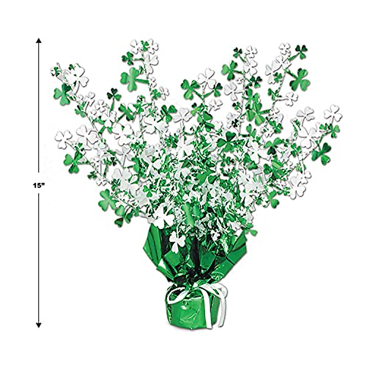 Beistle Shamrock Centerpiece, 15", Green/White