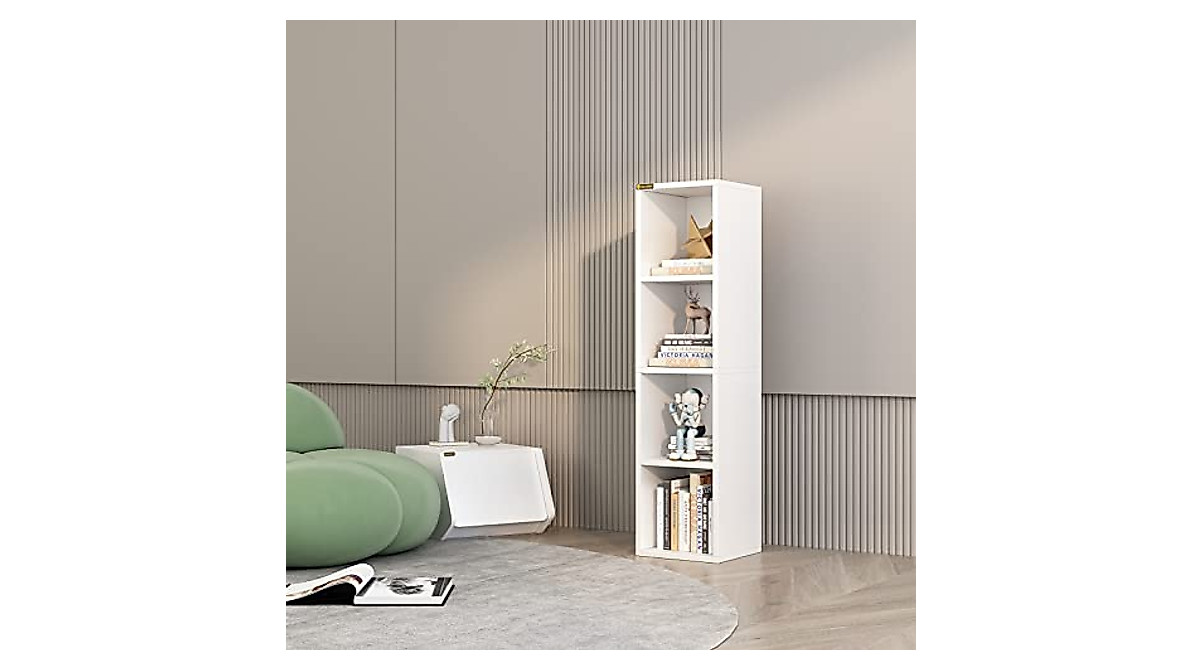 Buy MIN WIN 4-Tier Narrow Bookcase for Small Spaces