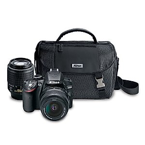 Nikon D3200 24.2 MP CMOS Digital SLR Camera with 18-55mm and 55-200mm Non-VR DX Zoom Lenses Bundle (discontinued by manufacturers)