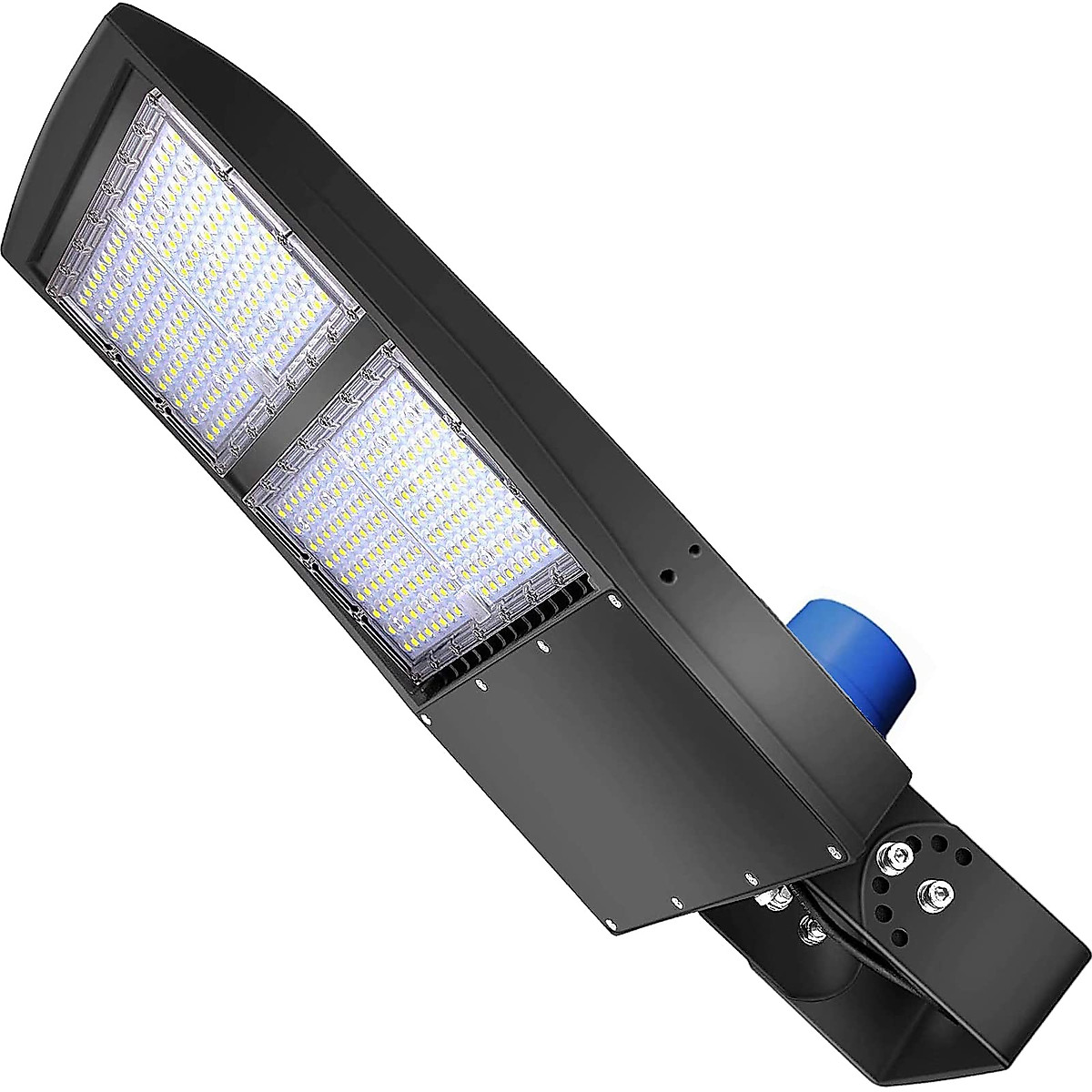 300W LED Parking Lot Light with Dusk to Dawn Photocell 42000 LM 5000K 1-10V Dimmable LED Shoebox Area Light (1000W HID/HPS Equivalent), Yoke Mount 100-277V AC IP65, UL&DLC Listed