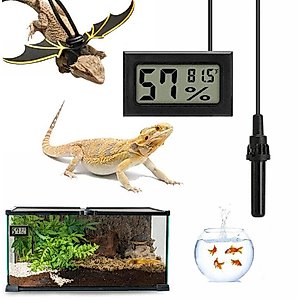 Mini Digital Thermometer, Humidity Meter, Hygrometer, and Hydrometer: Digital Temperature and Humidity Monitor for Reptile Incubator Brooders, Garden, Greenhouse, Fridge, Experiment use