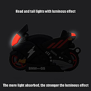 Yatchen Unique Case Compatible with AirPods Pro ,Creative Fun 3D Cartoon Motociclo Design AirPods Cover Case Cool Skin Soft Rubber Shockproof Protective Case (AirPods Pro, Red)