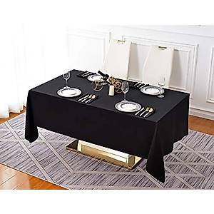Surmente Tablecloth 60 x 102-Inch Rectangular Polyester Table Cloth for Weddings, Banquets, or Restaurants (Black) … …