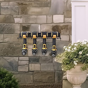 Parliky Tool Holder Garage Tool Organizer Cordless Drill Rack Shovel Holder Drill Organizer Garage Organization Rake Holder Broom Rack Tools Tool Organizer Wall Mount Black Carbon Steel