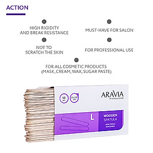 ARAVIA Wooden spatula Wax Waxing disposable L-Size 50 pcs./pack
