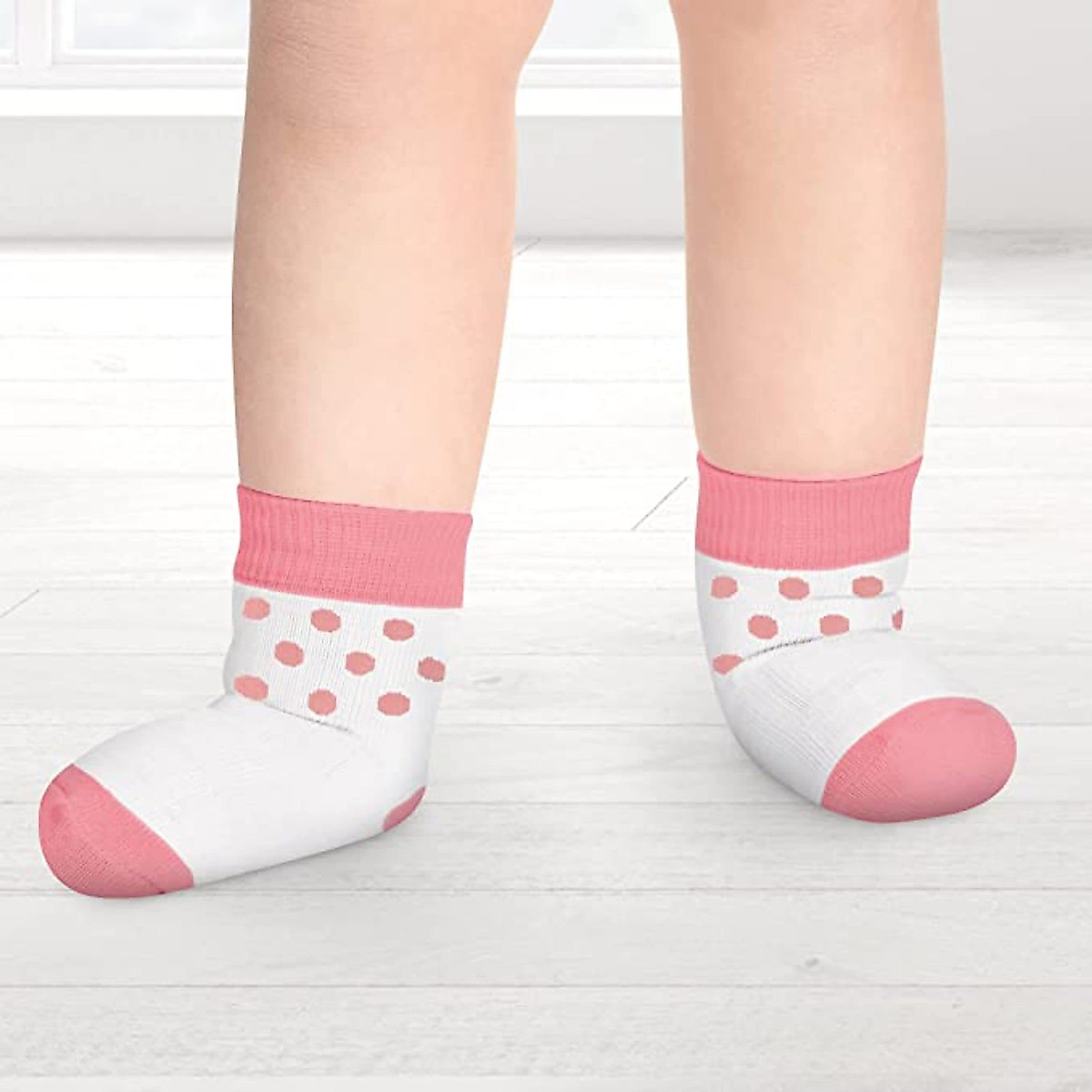 Kids Socks for Girls Boys Toddler Socks With Grippers Soft Cotton Dress Crew Grip Socks for Children 4T-5T Years old (Unicorns & Rainbows)
