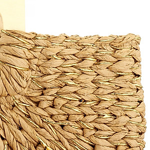 Straw Crossbody Bag - Large Top Handle Bags - Woven Rattan Shoulder Bags Summer Beach Handbags for Women (Brown)