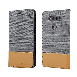 Cadorabo Book Case Compatible with LG V20 in Light Grey Brown - with Magnetic Closure, Stand Function and Card Slot - Wallet Etui Cover Pouch PU Leather Flip