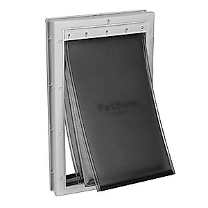 PetSafe Extreme Weather Energy Efficient Plastic Pet Door for Cats and Dogs - Large,White