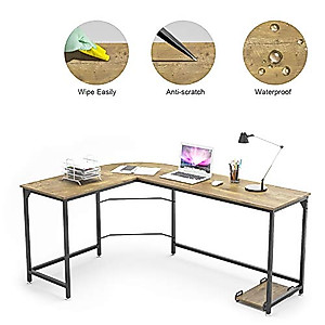 Weehom Reversible L Shaped Desk Corner Computer Desks for Home Office 66 Inch Large PC Laptop Gaming Table
