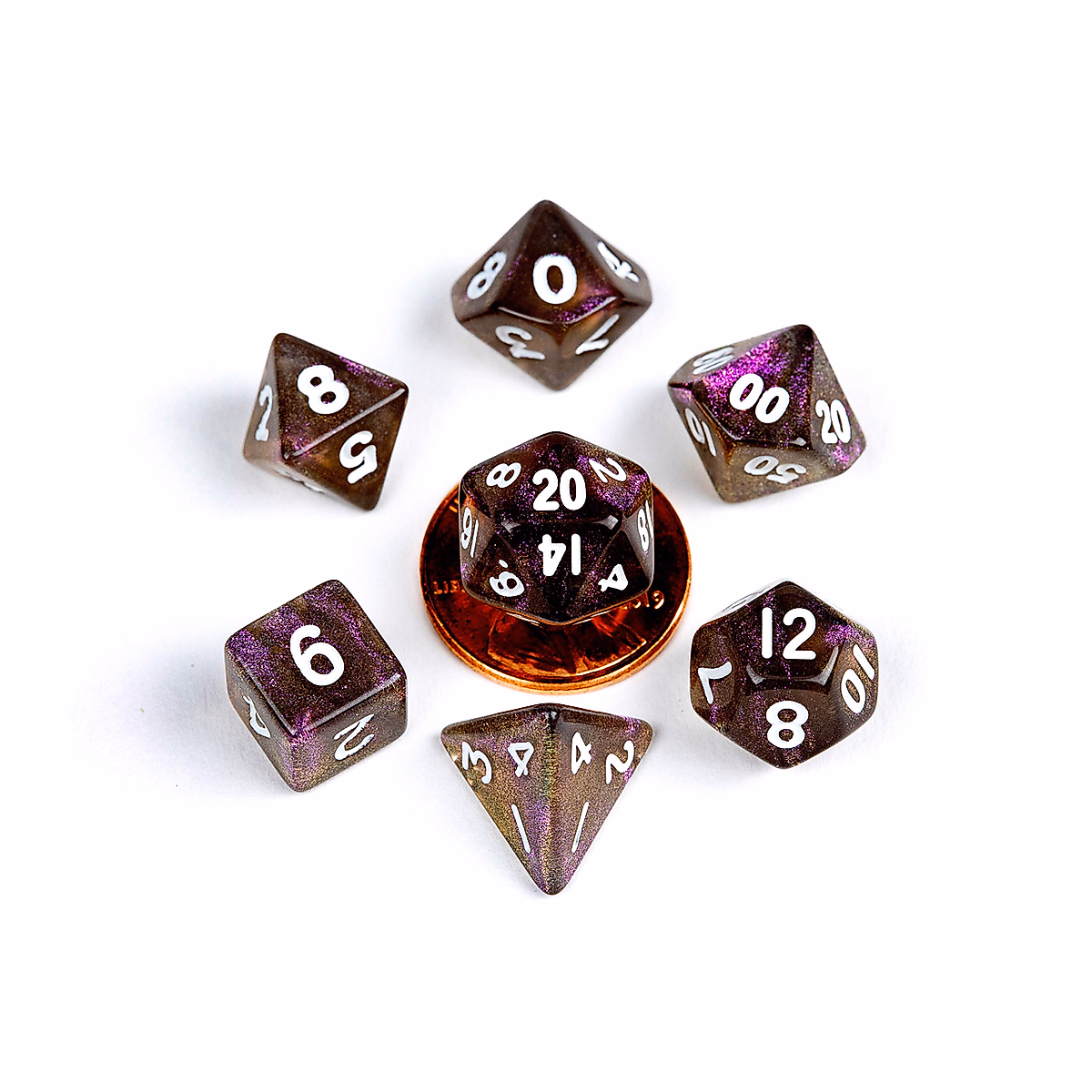 Stardust Supervolcano 10mm Mini Poly Dice Set