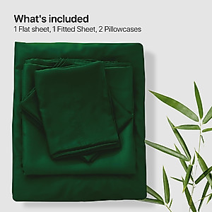 NATUREFIELD Bed Sheets Set Full Size (4pc), Rayon Derived from Bamboo, Cooling Sheets with Fitted Deep Pockets, Hotel Luxury Bedding Sheets & Pillowcases