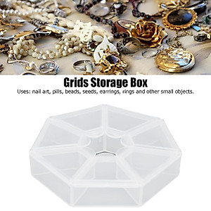 4pcs 7 Girds Bead Organizer, Clear Small Bead Organizers Jewelry Bead Storage Organizer Display Containers Case Box Mini Bead Storage Containers for Crafts Jewelry Screws Fishing Tackles