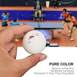 VBESTLIFE Ping Pong Balls with Box, 60 Pcs 3-Star Table Tennis Ball Ping Pong Balls for Competition Training Entertainment(White)