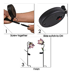 TERESA'S COLLECTIONS Flower Solar Garden Decorations Lights for Lawn Ornaments, 27-29.5 Inch Metal Tulip Outdoor Decor Decorative Stake for Yard Porch Patio, Set of 2